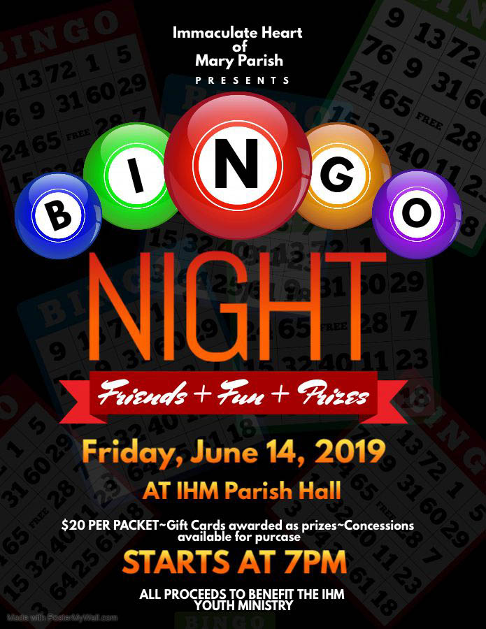 Community Invited To Bingo Friday At Immaculate Heart Of Mary Parish ...
