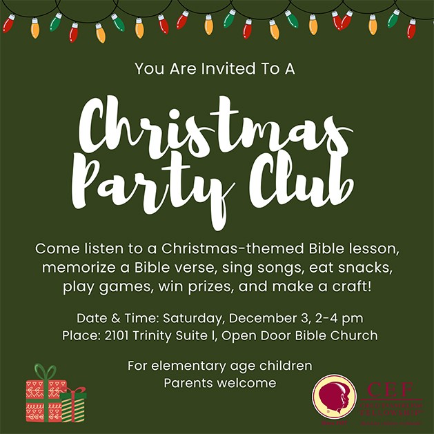Elementary Age Children Invited To Christmas Party Club Dec. 3 – Los ...