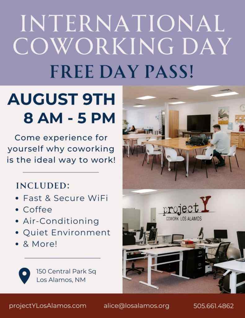 Celebrate International Coworking Day At projectY cowork On Wed., Aug ...