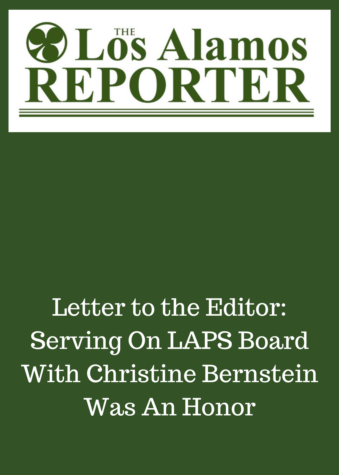 Serving On LAPS Board With Christine Bernstein Was An Honor – Los ...