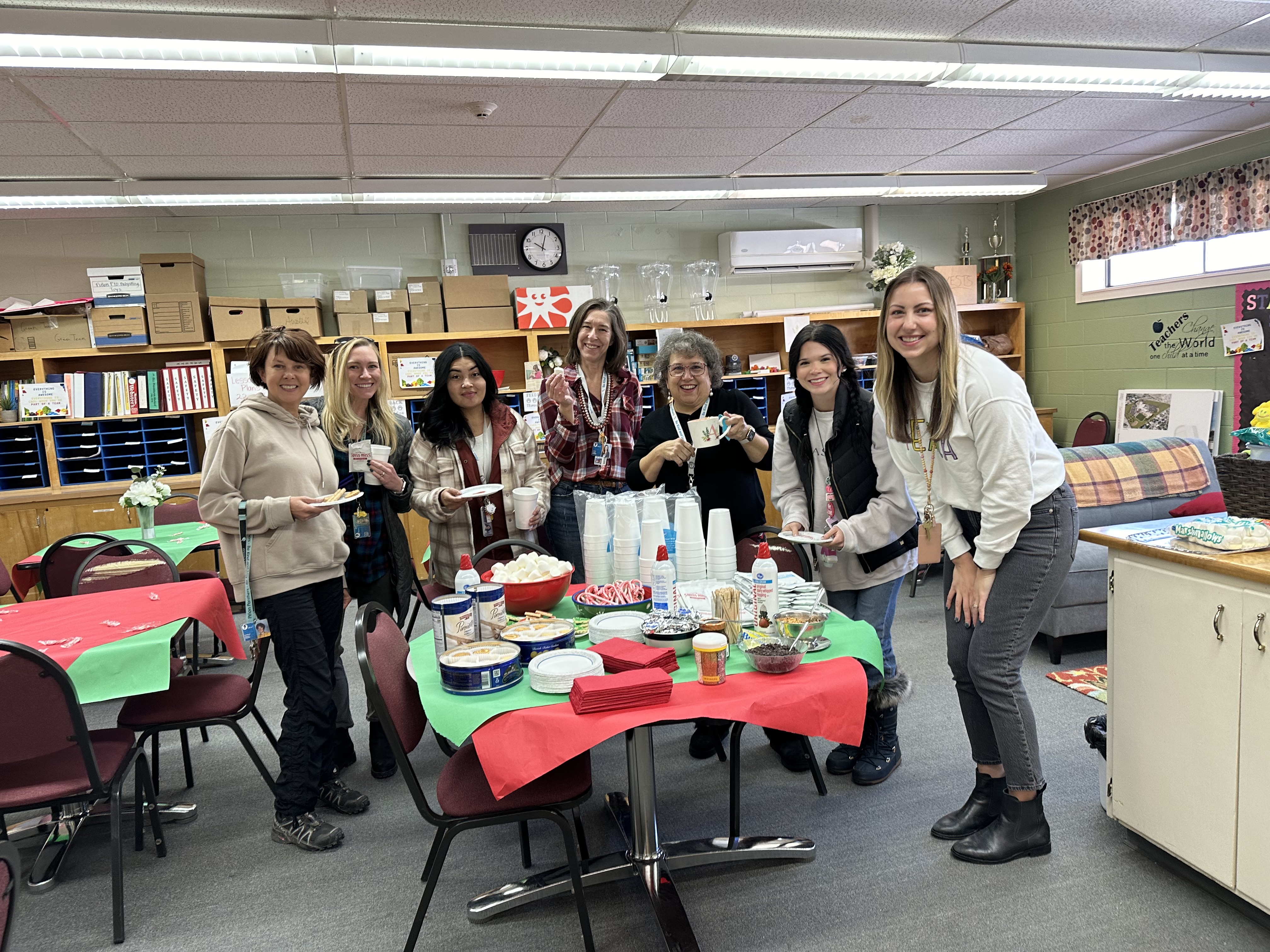 Pinon Elementary School Staff Enjoy A Hot Cocoa Bar Provided By Their ...