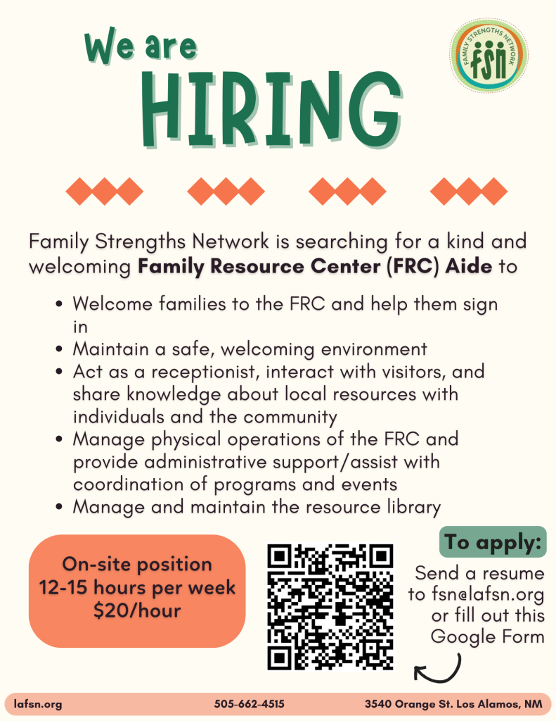 Family Strengths Network Seeks Family Resource Aide – Los Alamos Reporter