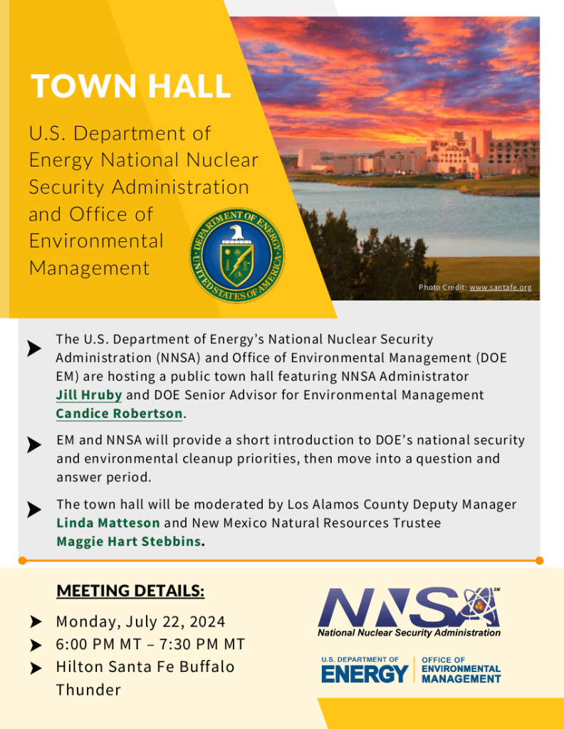 DOE NNSA And Environmental Management Officials To Host Town Hall Event ...