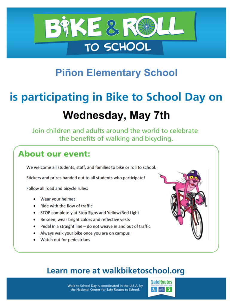 Pinon Elementary School Participating In ‘Bike & Roll To School’ Wednesday, May 7 – Los Alamos ...