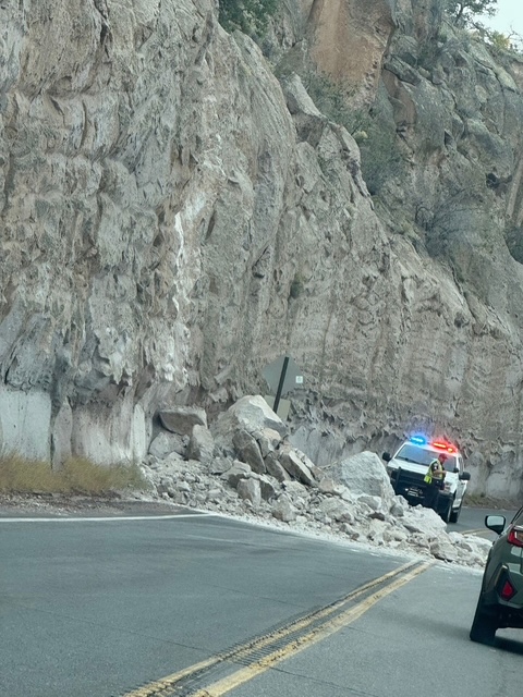 Scene From Rockfall On Main Hill Road – Los Alamos Reporter