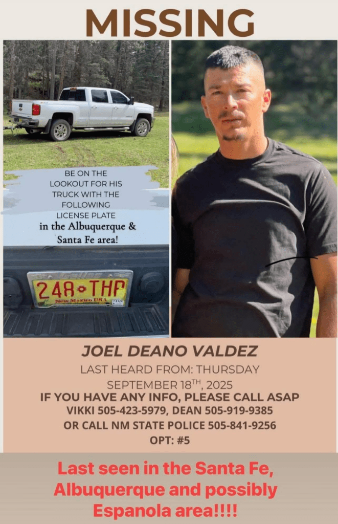State Police Seek Help Locating Missing Person Joel Deano Valdez – Los Alamos Reporter