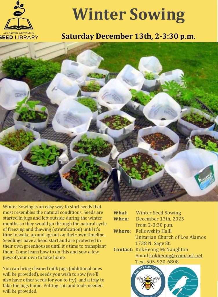 Winter Seed Sowing Class Set For Dec. 13 At Unitarian Church Of Los ...