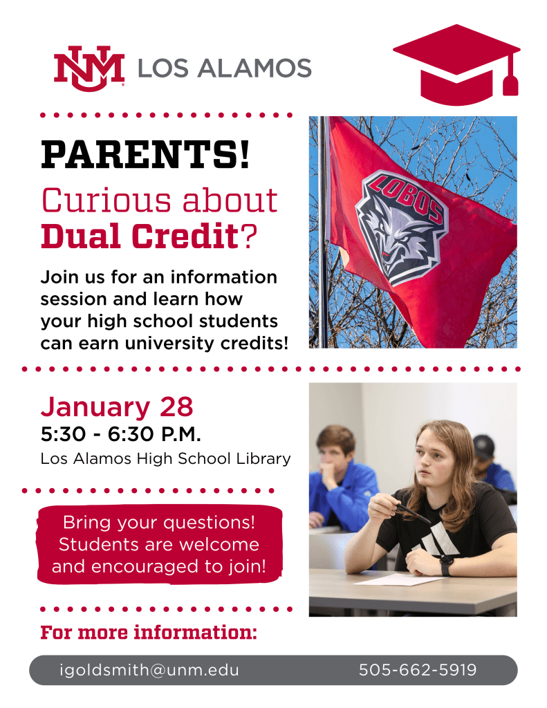 UNM-LA To Host Dual Credit Event Jan. 28 At Los Alamos High School ...