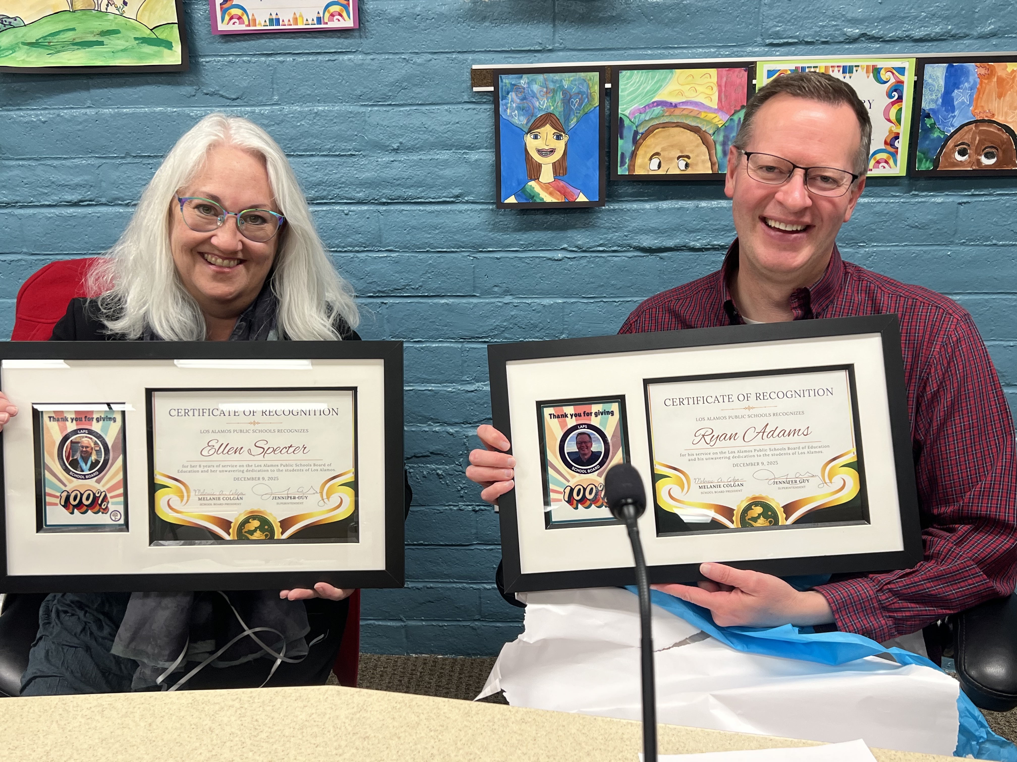 LAPS Recognizes Outgoing School Board Members Ryan Adams And Ellen ...