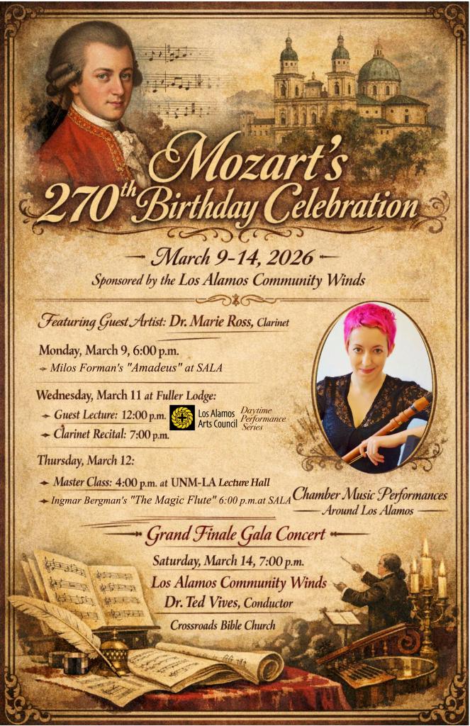 Los Alamos Community Winds Marks Mozart’s 270th Birthday With ...