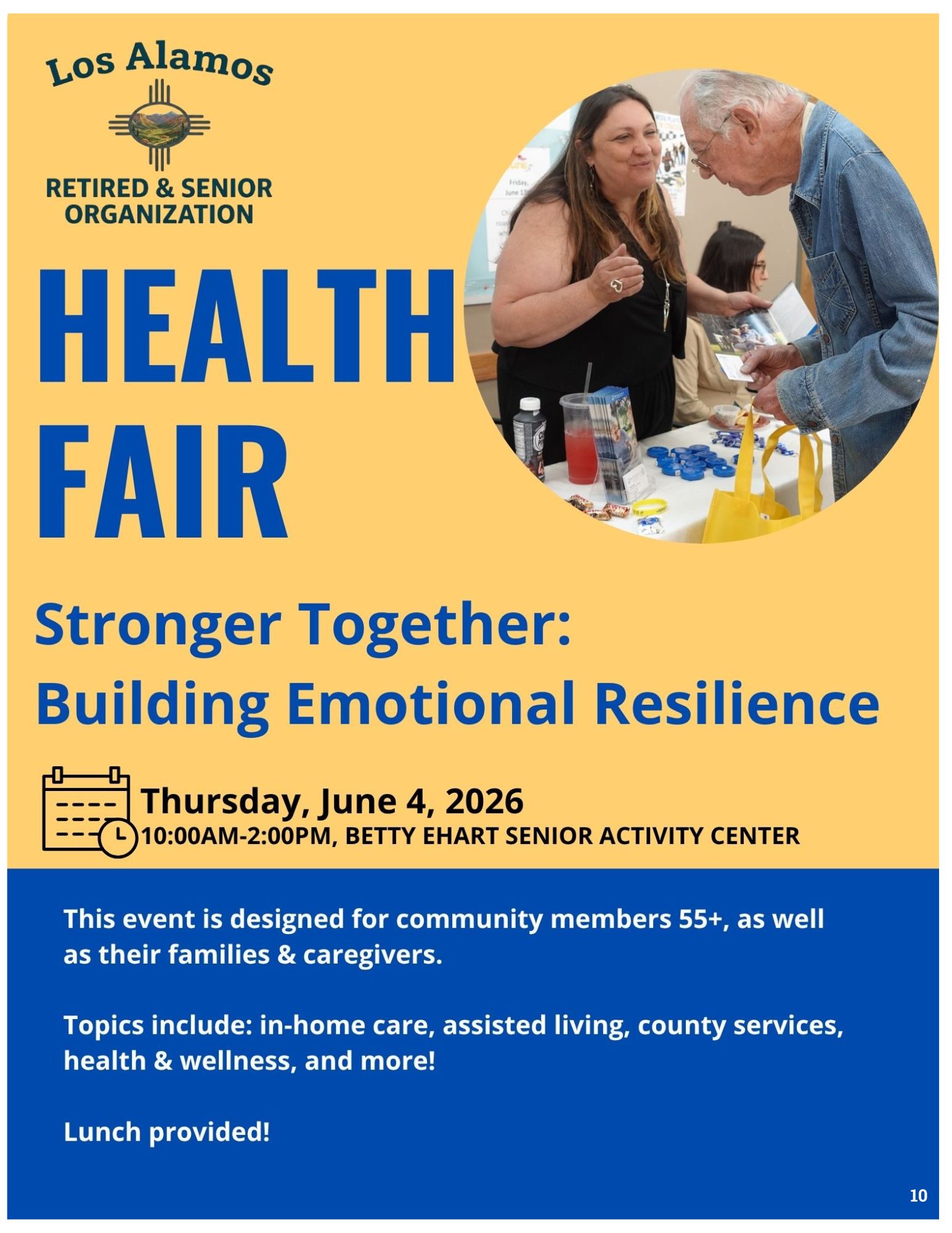 LARSO Health Fair Is Thursday, June 4 At Betty Ehart Senior Activity ...